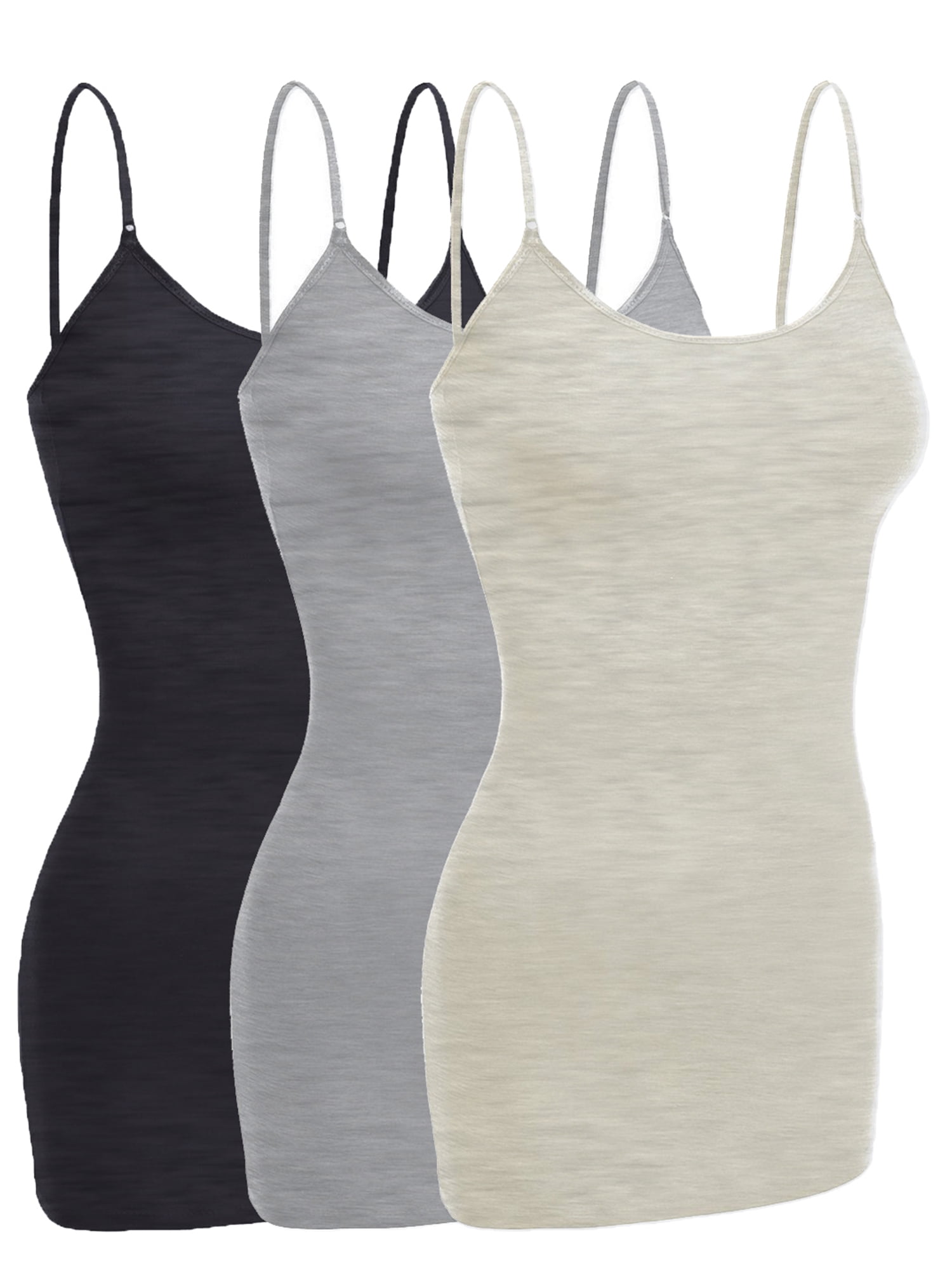 Emmalise Women Camisole Built in Bra Wireless Fabric Support Long ...