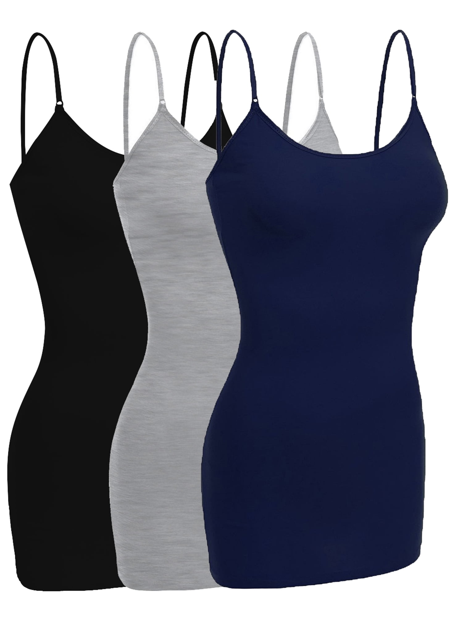 Emmalise Women Camisole Built in Bra Wireless Fabric Support Long ...