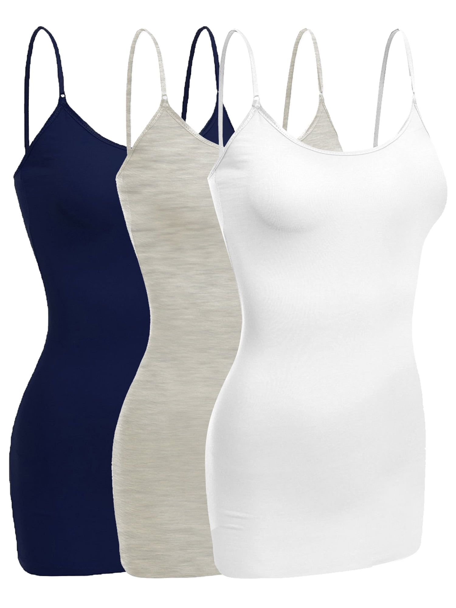 Emmalise Women Camisole Built in Bra Wireless Fabric Support Long ...