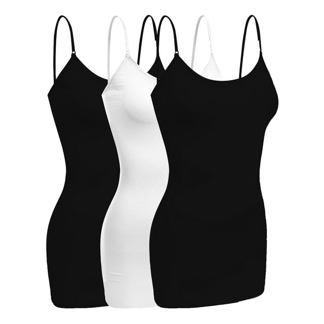 Emmalise Women Camisole Built in Bra Wireless Fabric Support Long ...