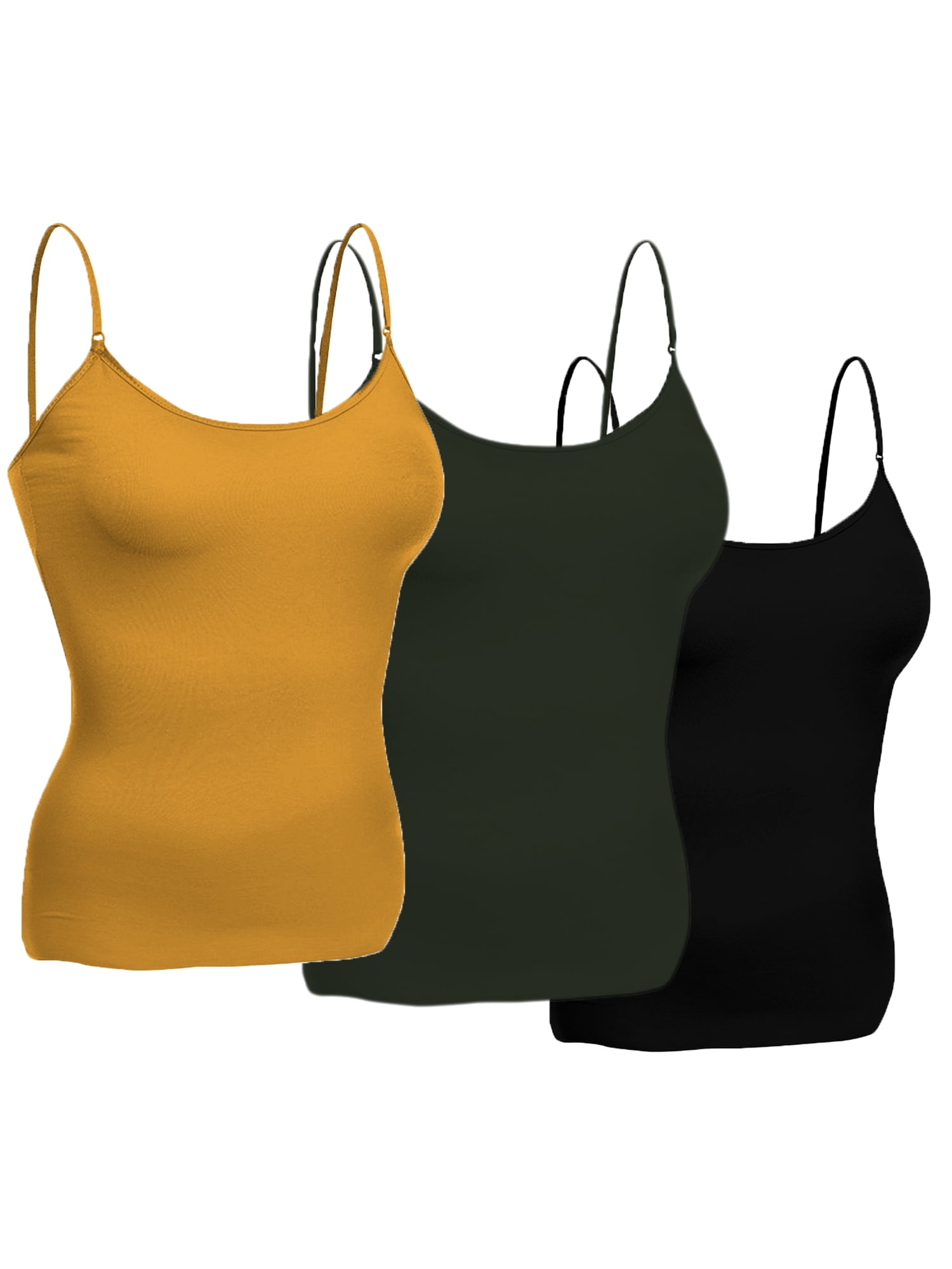 Emmalise Women's Basic Short Camisole Adjustable Strap Layering Cami ...