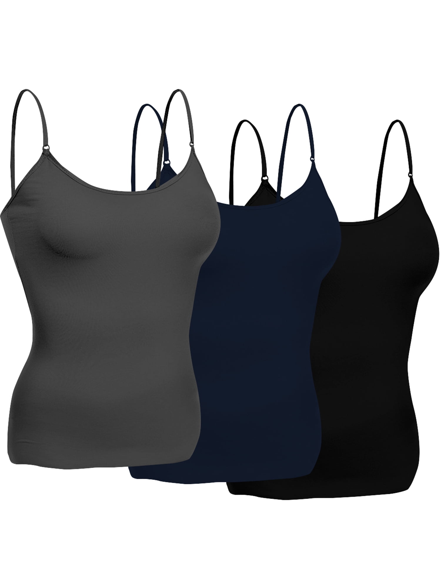 Emmalise Women's Basic Short Camisole Adjustable Strap Layering Cami ...