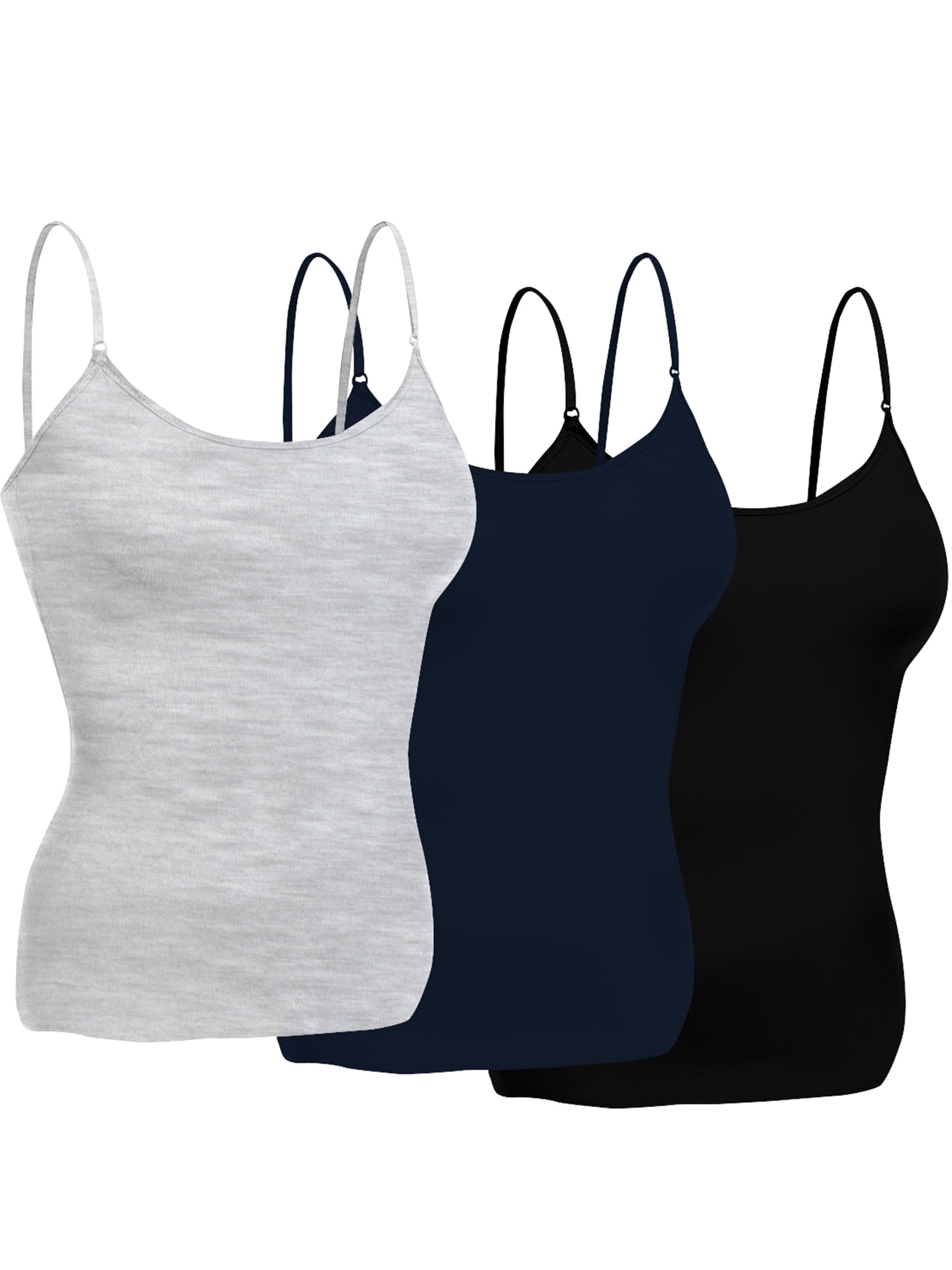 Emmalise Women's Basic Short Camisole Adjustable Strap Layering Cami ...