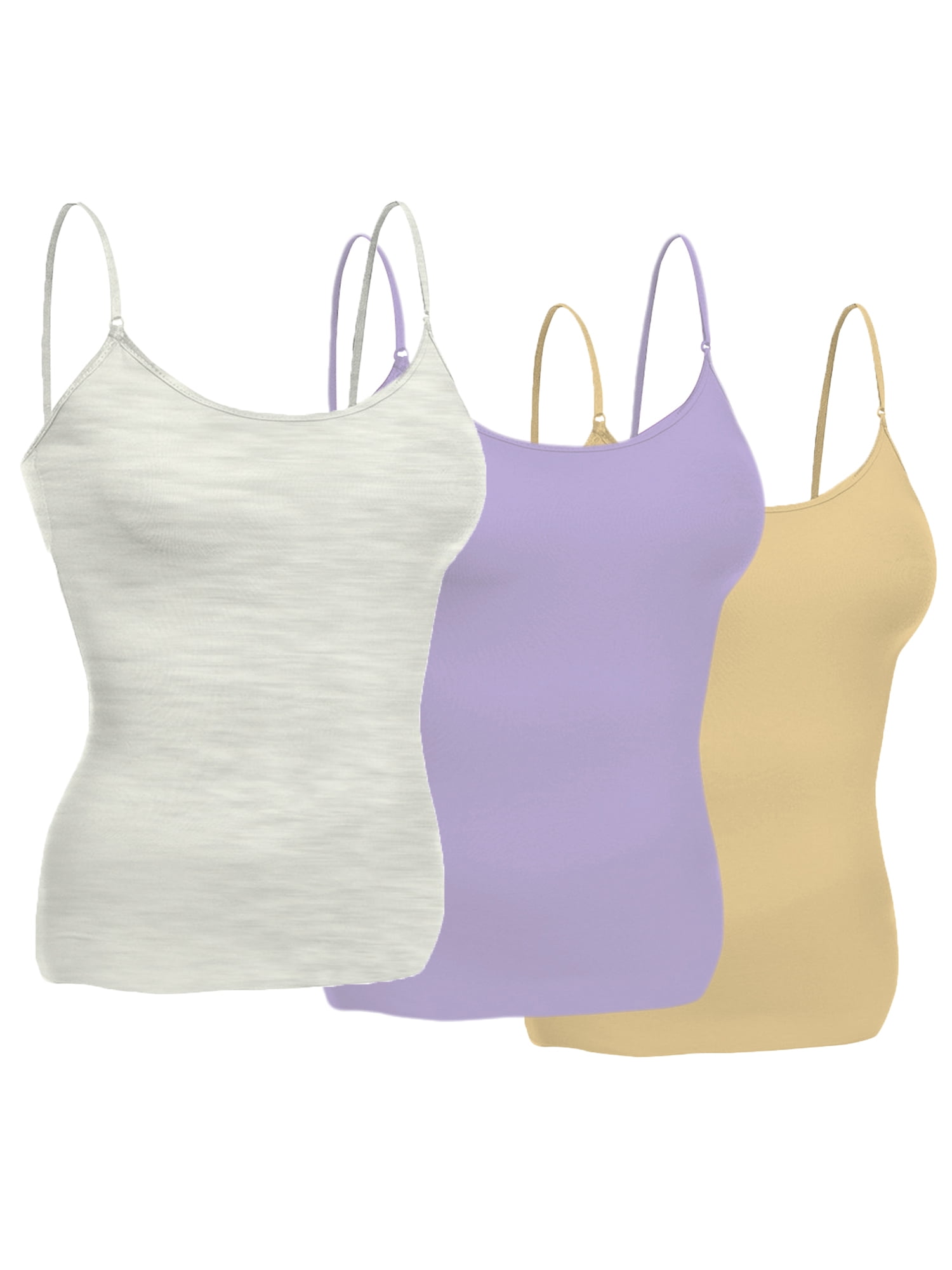 Emmalise Women's Basic Short Camisole Adjustable Strap Layering Cami ...