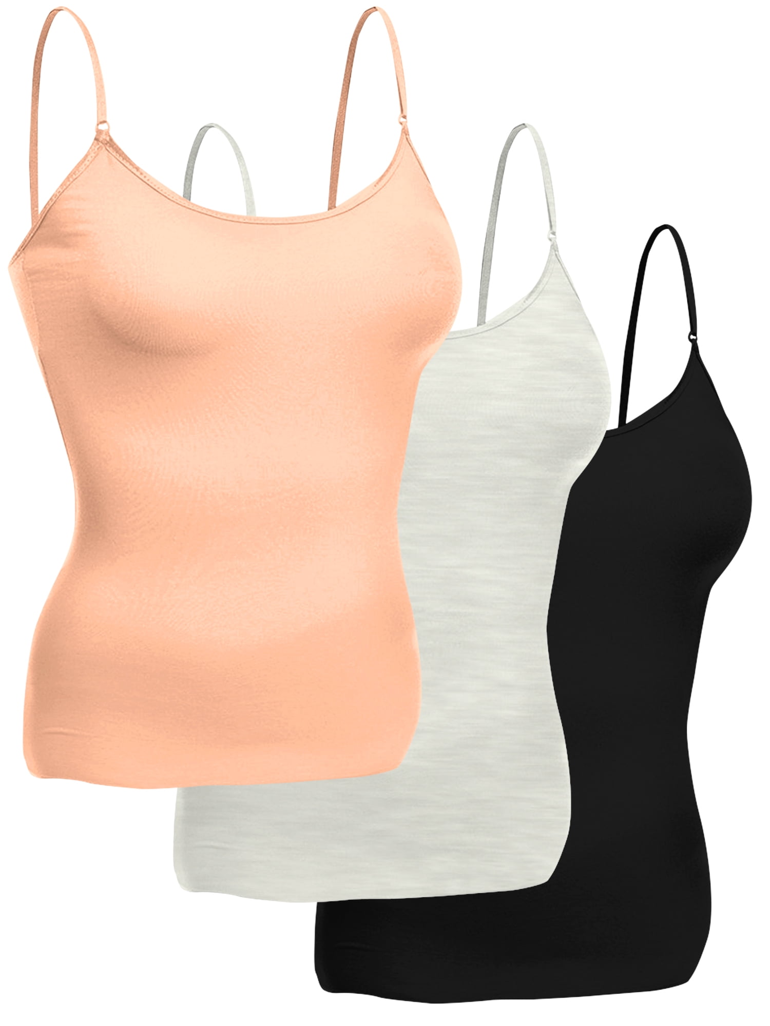 Emmalise Women's Basic Short Camisole Adjustable Strap Layering Cami ...