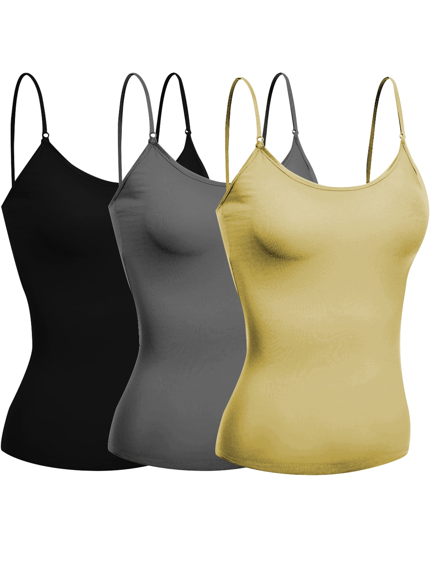 Emmalise Women's Camisole Built in Bra Wireless Fabric Support Short ...