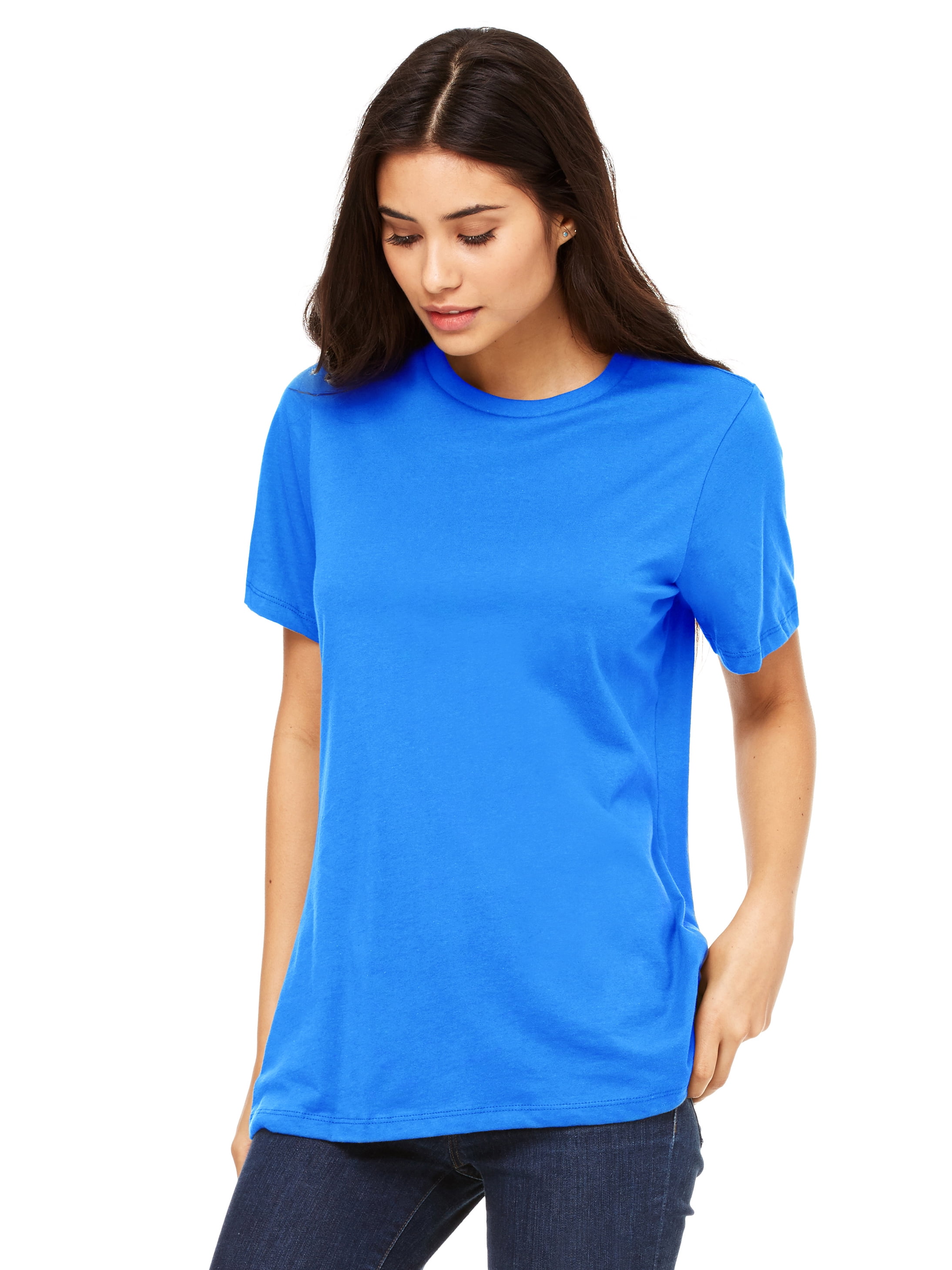 Emmalise Women's Round Neck Short Sleeve Tru-Fit Tee Shirt, Turquoise ...