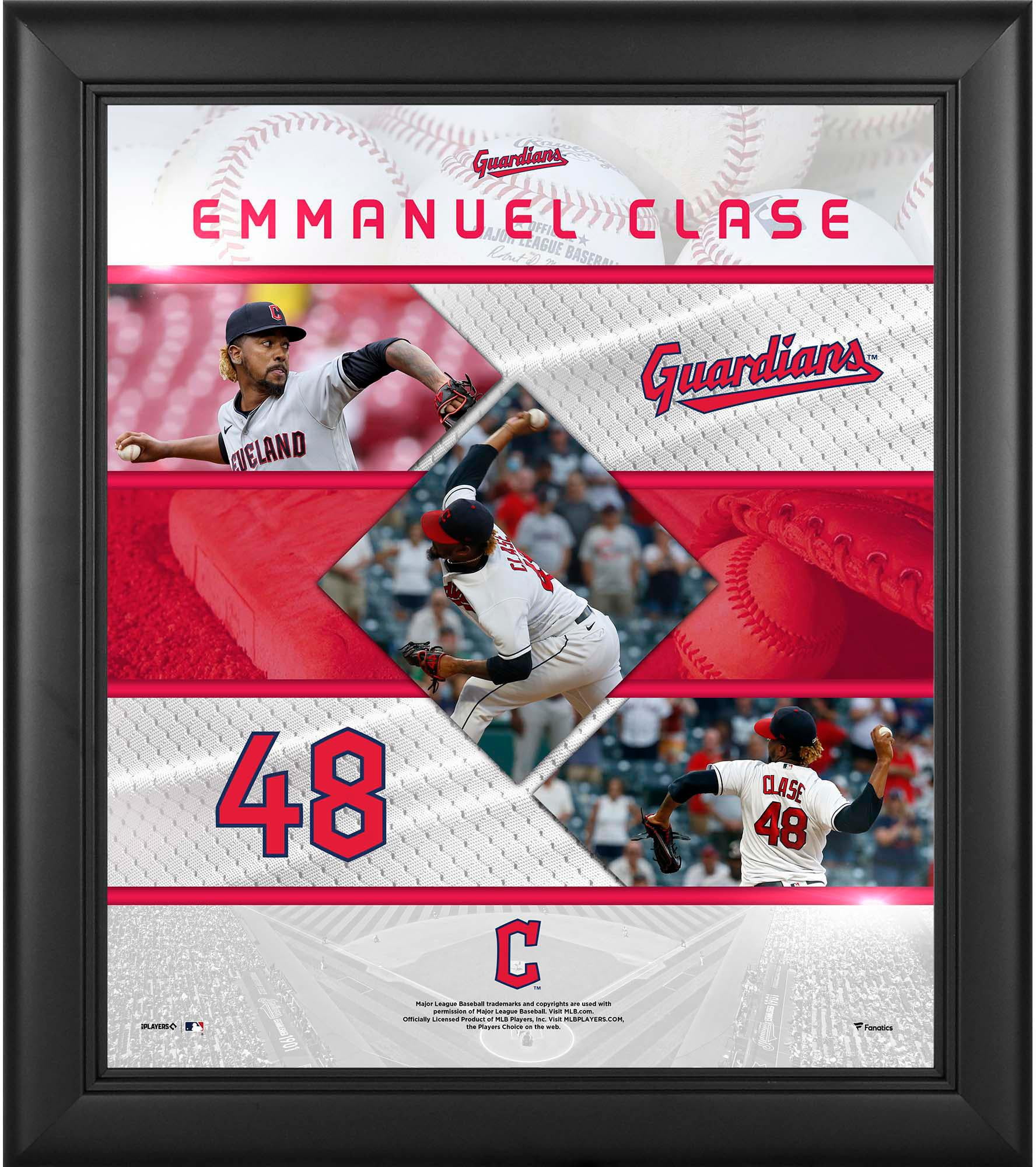 Emmanuel Clase Cleveland Guardians Framed 15" x 17" Stitched Stars ...