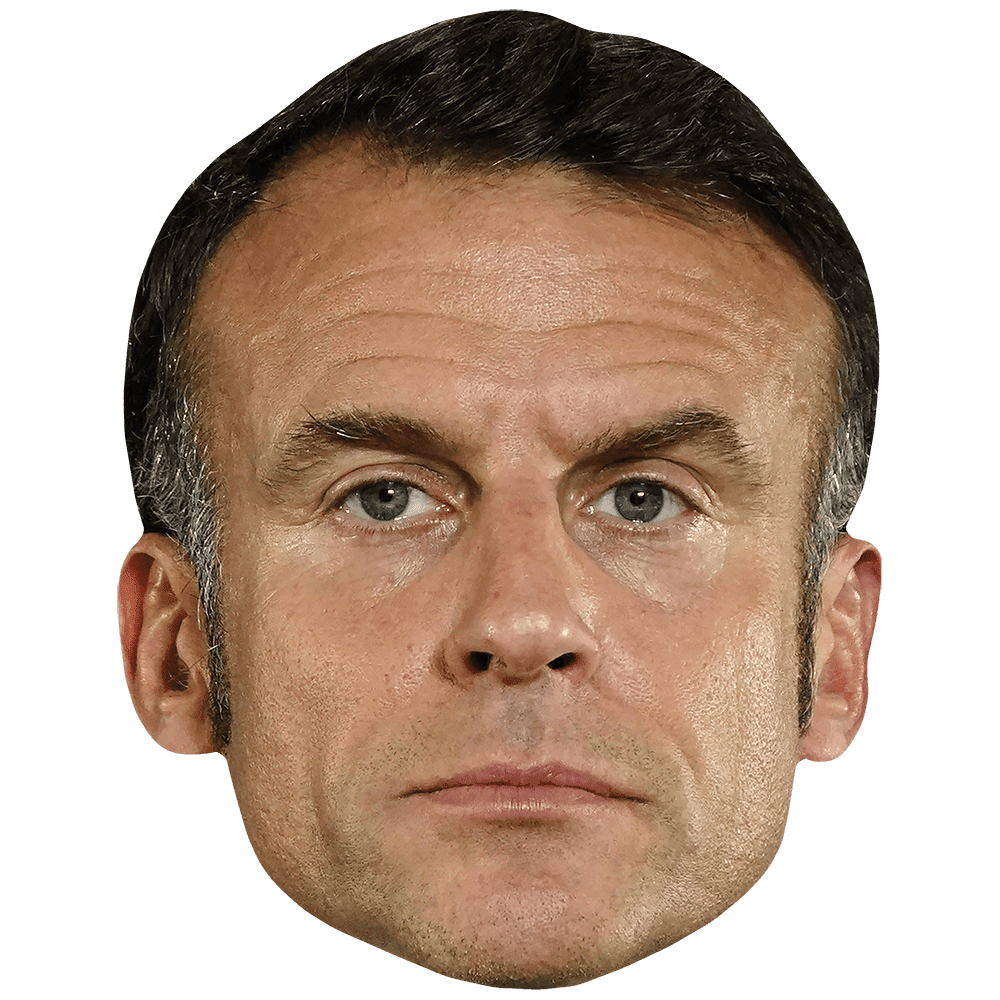 Emmanuel Macron (Brown Hair) Celebrity Mask, Flat Card Face, Fancy ...