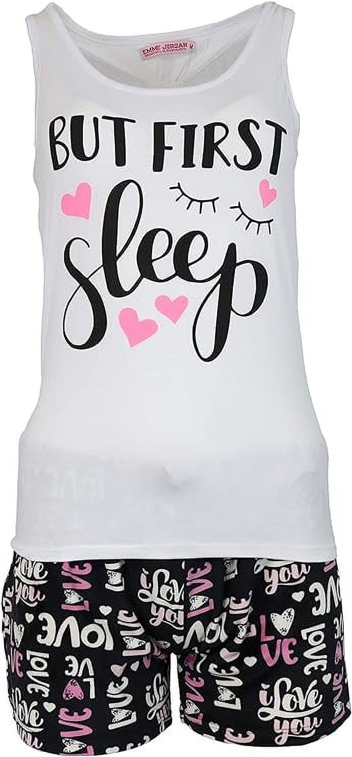 Emme Jordan Women's Sassy Super Soft Tank and Velour Short Pajama Set ...