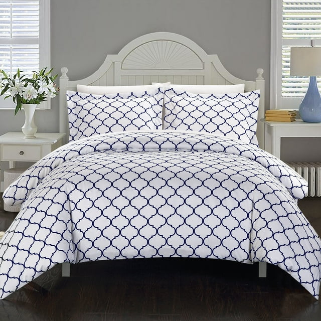 Emmett 3 or 2 Piece Reversible Duvet Cover Set Geometric Diamond ...