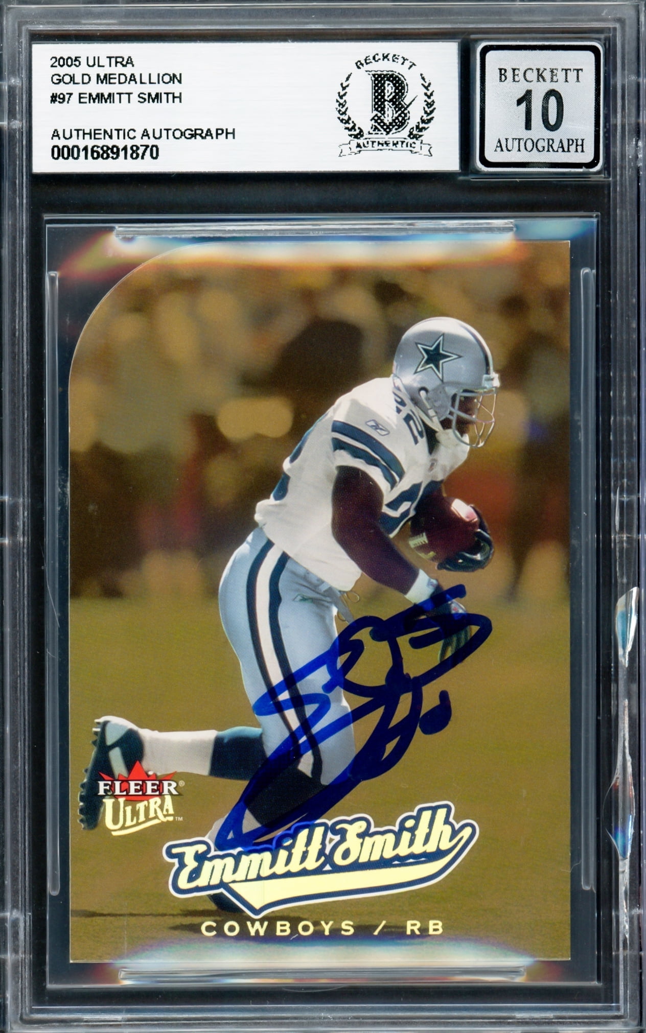 Emmitt Smith Autographed 2005 Ultra Gold Medallion Card #97 Dallas ...