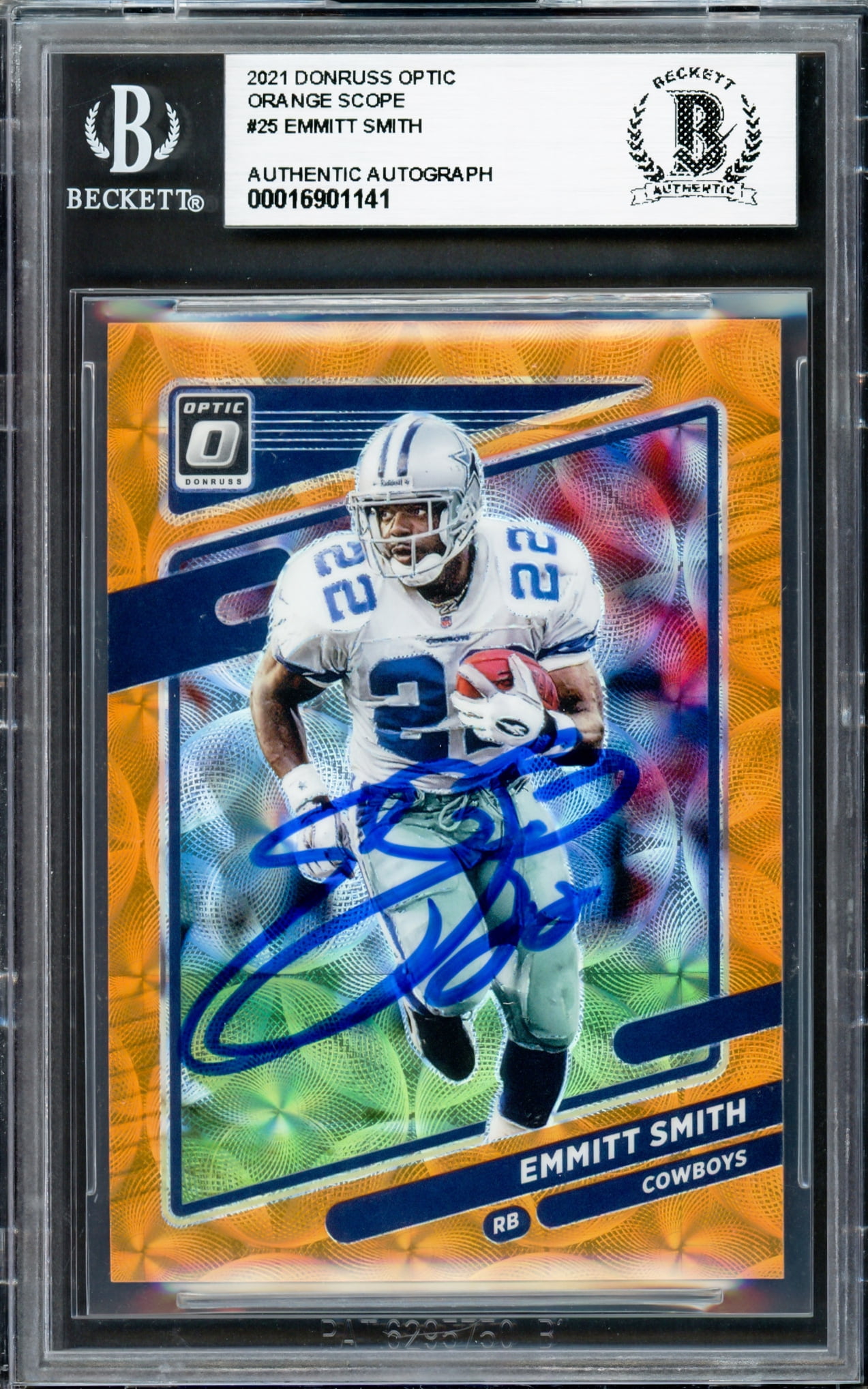 Emmitt Smith Autographed 2021 Donruss Optic Orange Scope Card #25 ...
