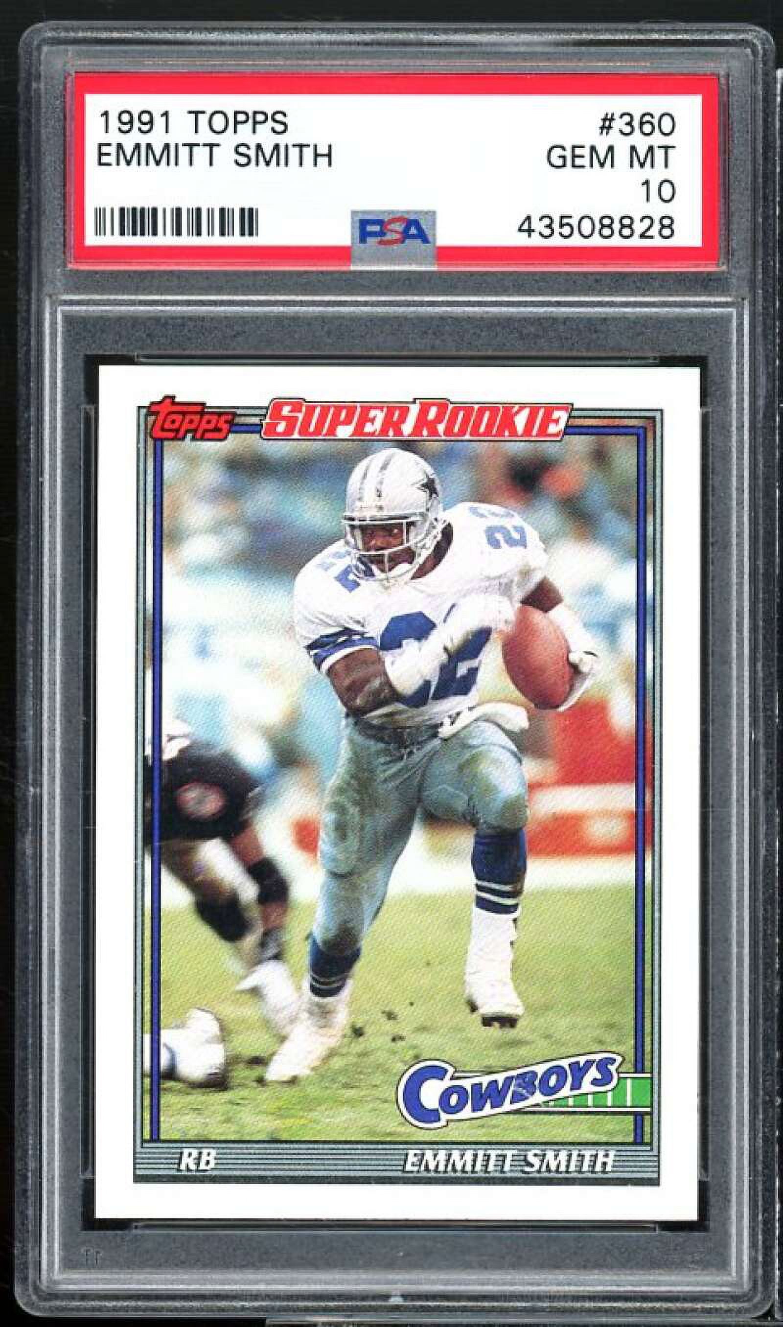 Emmitt Smith Card 1991 Topps Super Rookie #360 PSA 10 - Walmart.com