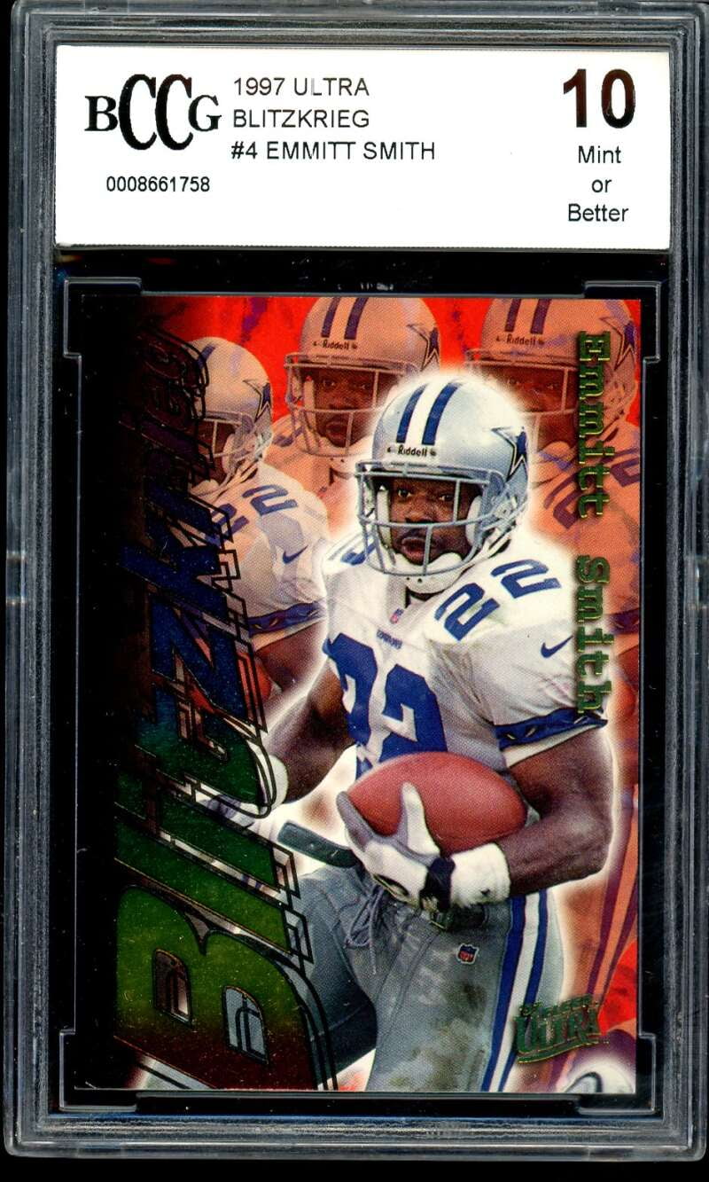 Emmitt Smith Card 1997 Ultra Blitzkrieg #4 BGS BCCG 10 - Walmart.com