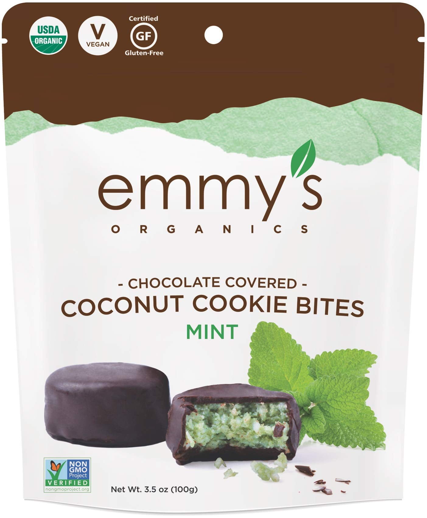 Emmy's, Cookie Bite Coconut Chocolate Covered Mint Organic, 3.5 Ounce ...