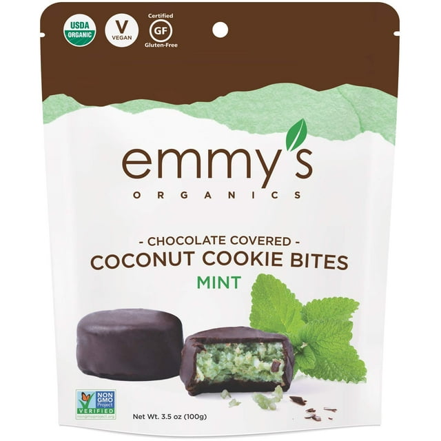 Emmy's, Cookie Bite Coconut Chocolate Covered Mint Organic, 3.5 Ounce ...