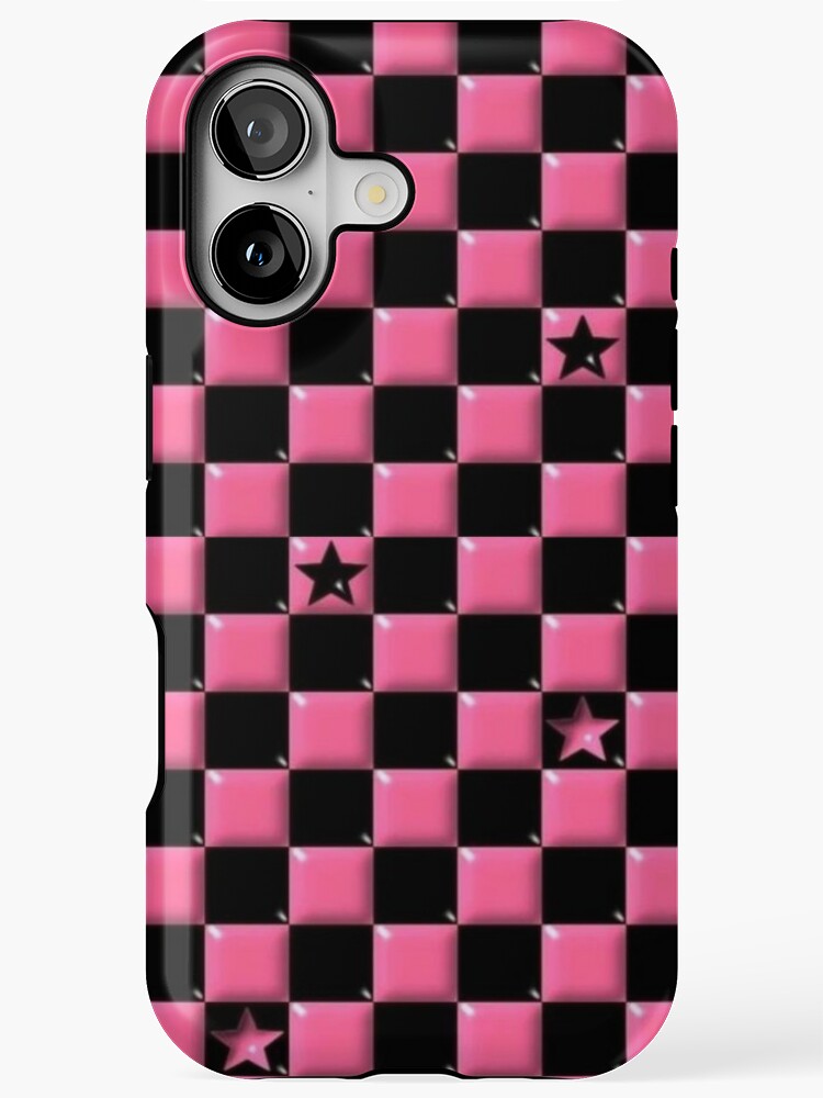 Emo Black and Pink Stars Phone Case for iPhone 17 16 15 14 13 12 11 Pro ...