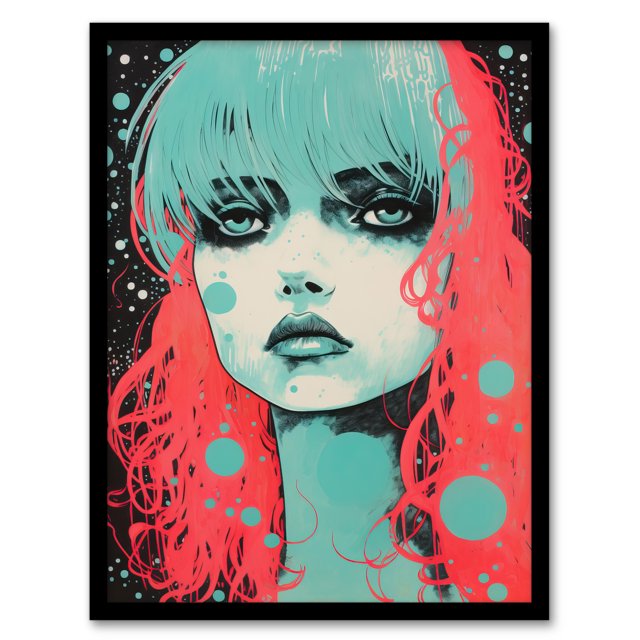 Emo Daydreams Crimson And Mint Modern Artwork Anime Painting Artwork ...