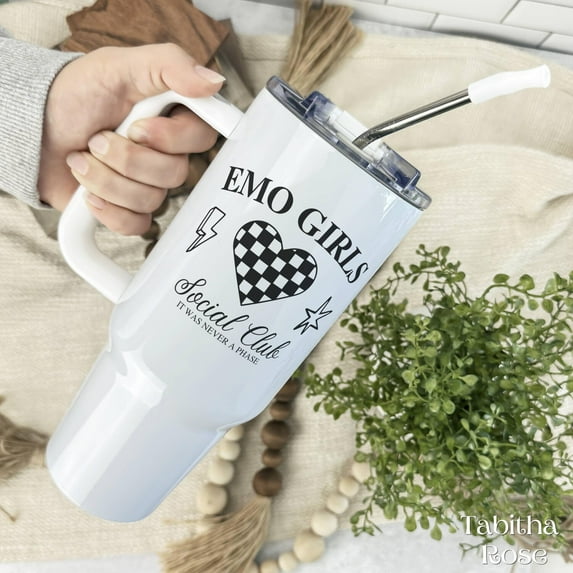 Emo Girls Social Club Tumbler, 40oz Stainless Steel Tumbler, Funny Alt ...