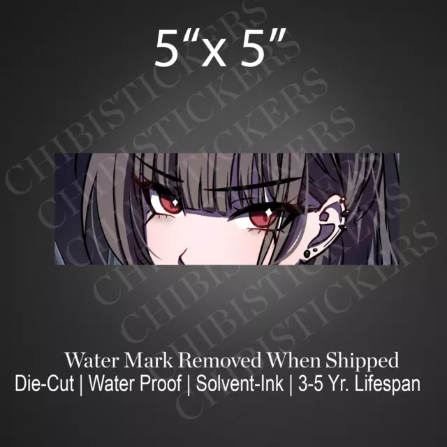 Emo Goth Girl Anime Eyes Car Decal Red Anime Eyes Vinyl Sticker ...