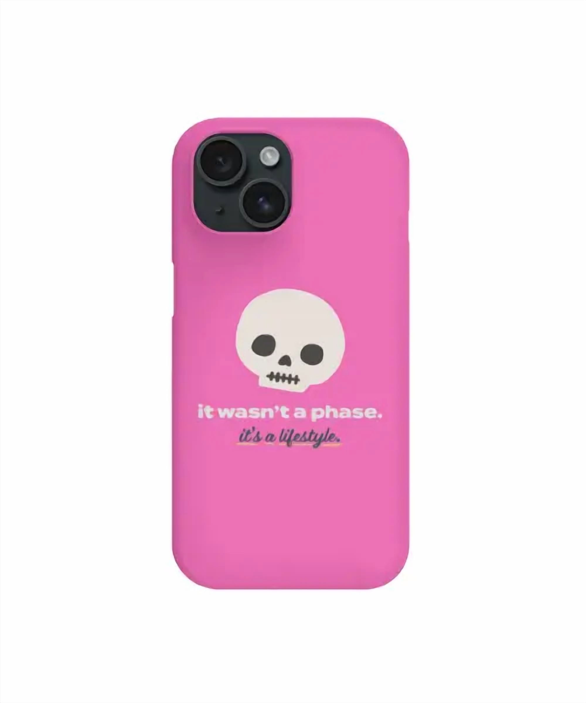 Emo Skeleton Head It Wasn't A Phase Typography Phone Case for iPhone 16 ...