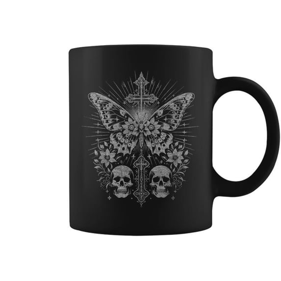 Emo Y2k Grunge Aesthetic Goth Skull Cross Gothic Butterfly Coffee Mugs ...