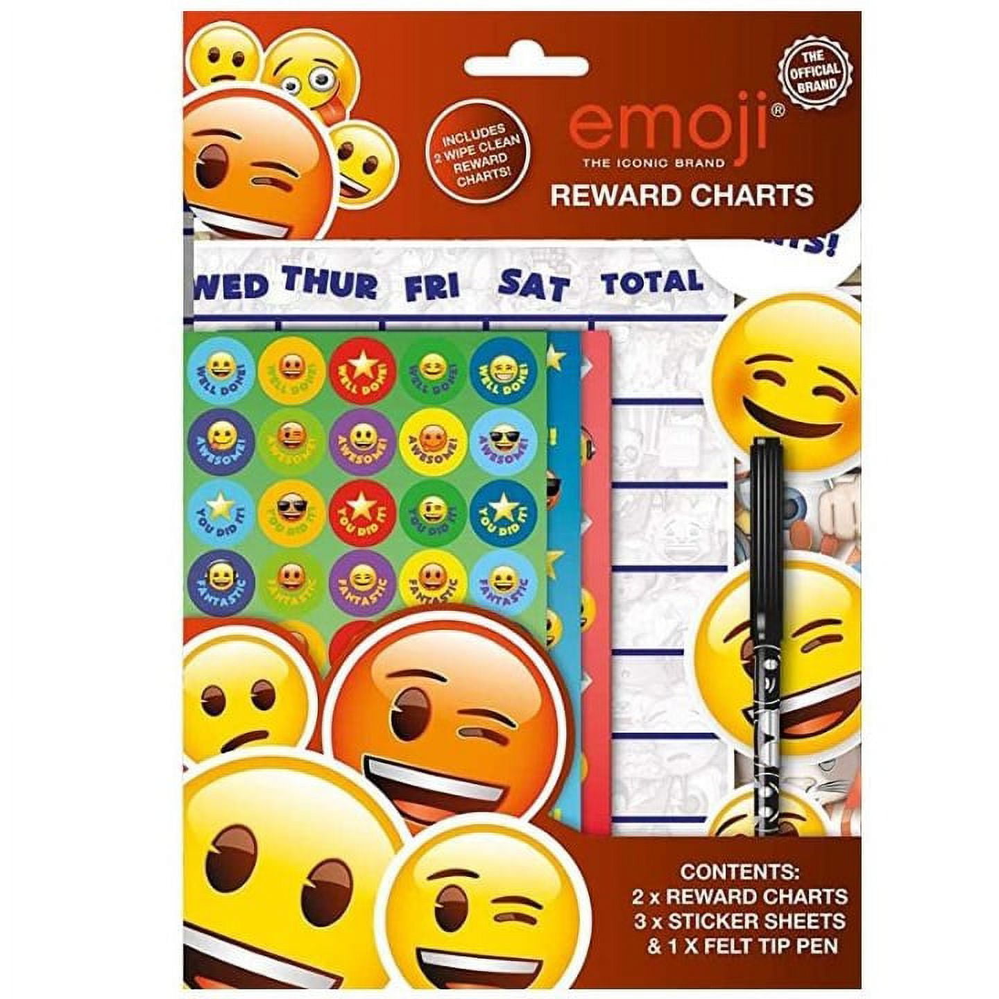 Emoji A4 Reward Sticker Chart Set - Walmart.com