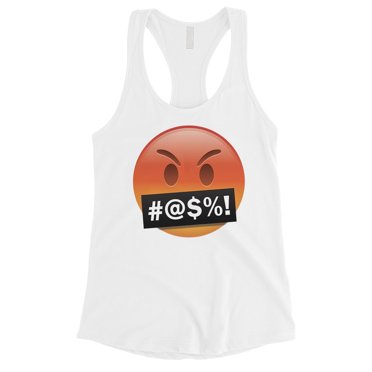 Emoji-Emotionless Womens White Powerful Distant Fun Tank Top Gift ...