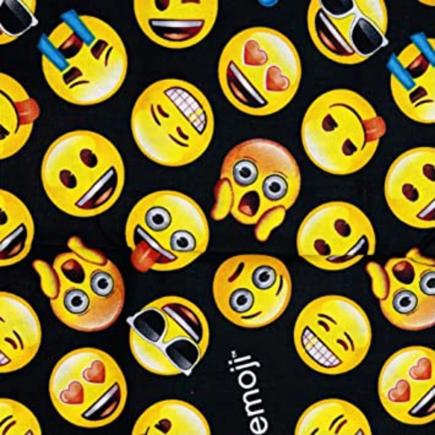 Emoji Black Cotton Fabric - Walmart.com