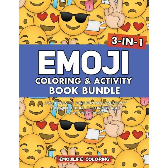 Emoji Coloring & Activity Book Bundle: 3-in-1 250+ Pages of Pure Fun ...