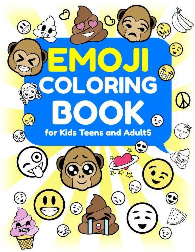 Pre-Owned Emoji Coloring Book for Kids, Teens and Adults: A Jumbo ...