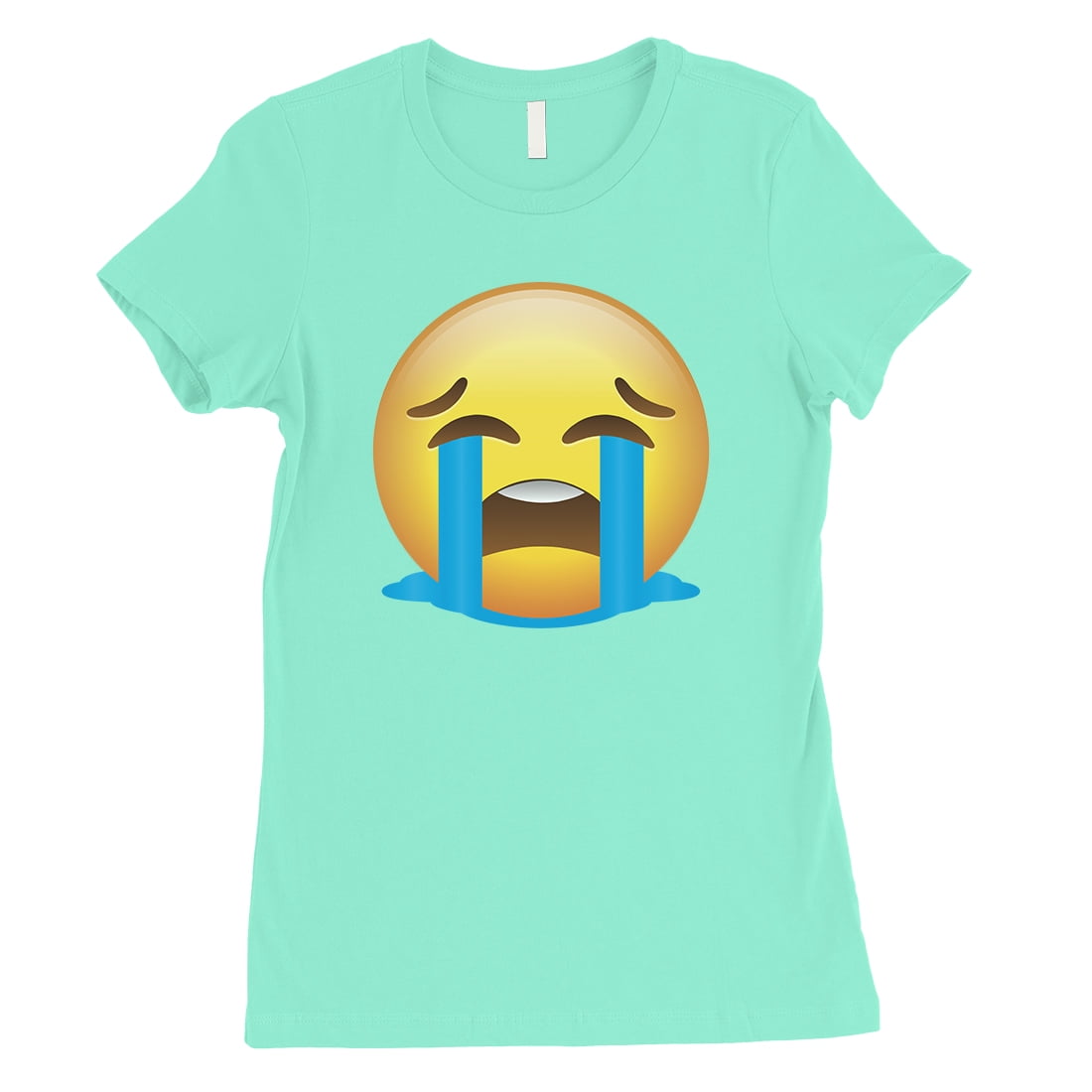 Emoji-Crying Womens Mint Harsh Bawling Halloween Costume T-Shirt ...