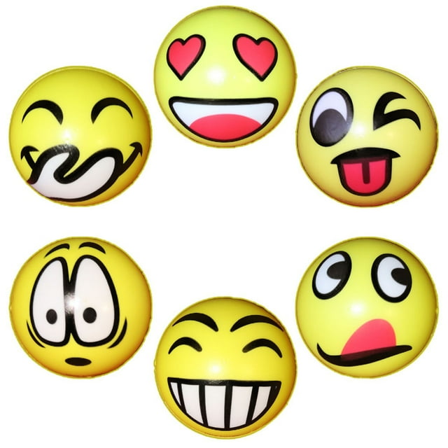 Emoji Face Foam Balls for Inflatable Games, 6 Pack - Walmart.com