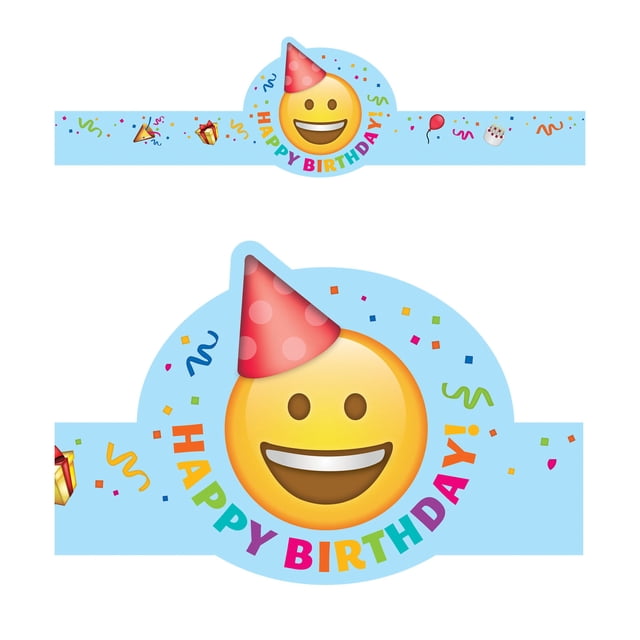 Emoji Fun Happy Birthday Crowns - Walmart Business Supplies