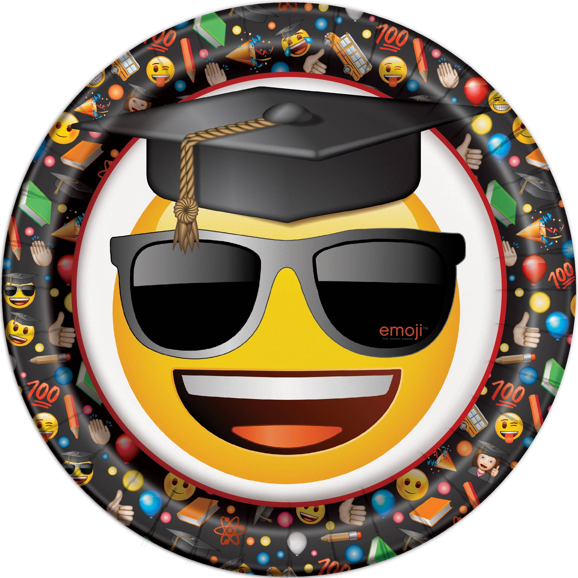 Emoji Graduation Paper Plates, 9 in, 8ct - Walmart.com