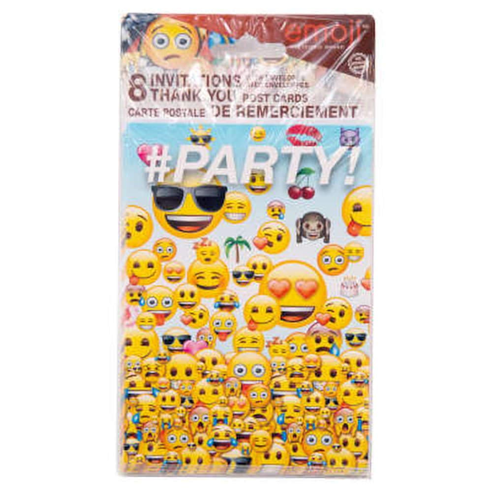 Emoji Invitation And Thank You Combo 8ct - Walmart.com