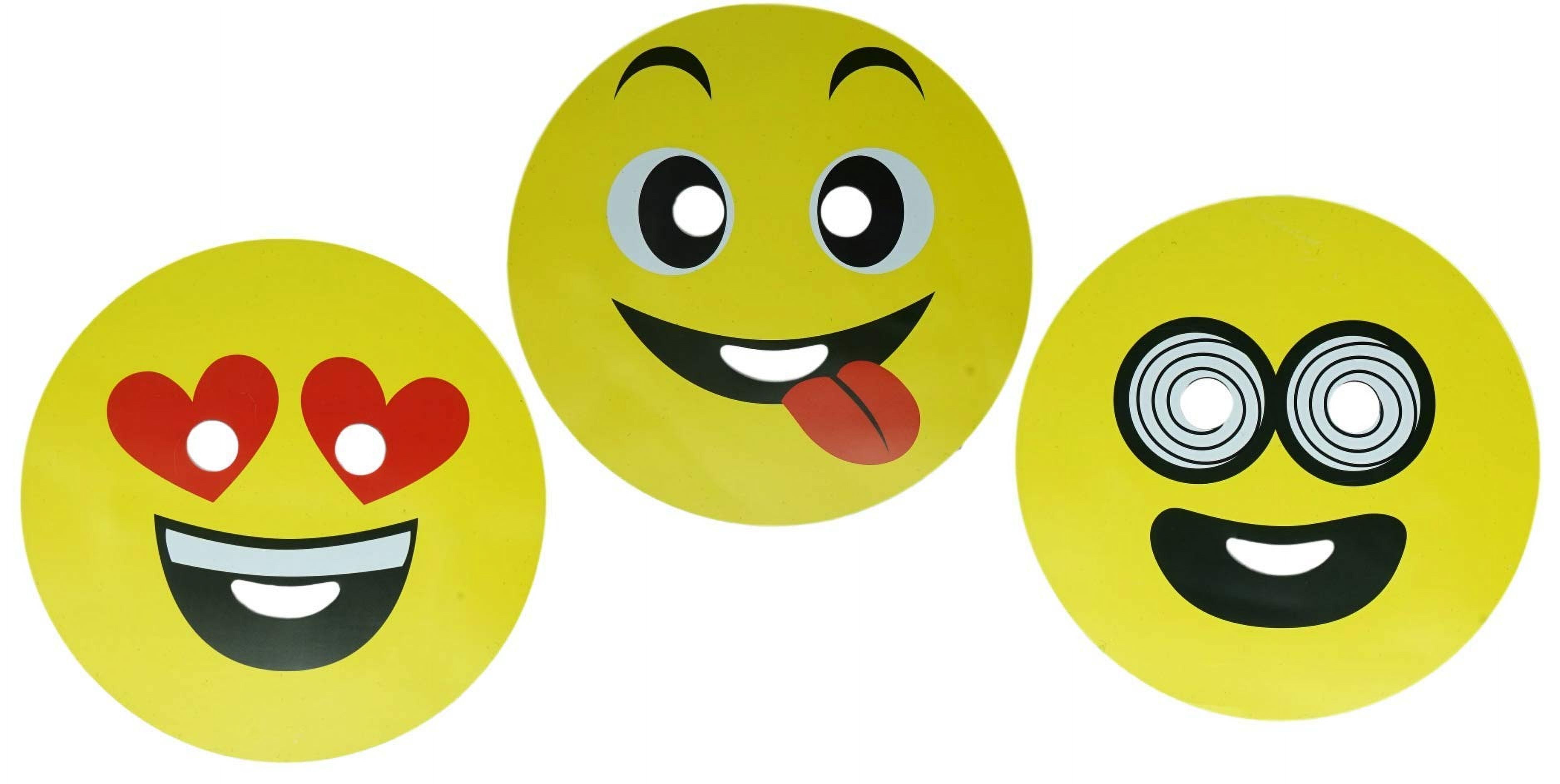 Emoji Masks Dizzy, Heart Eyes, Silly - Set of 3 - Walmart.com