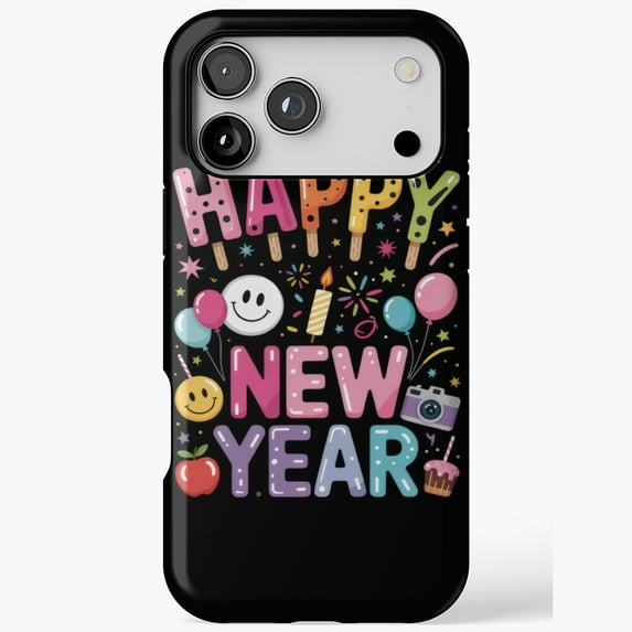 Emoji Party Happy New Year Faces Fun iPhone Case 17 to 11 Pro Max ...