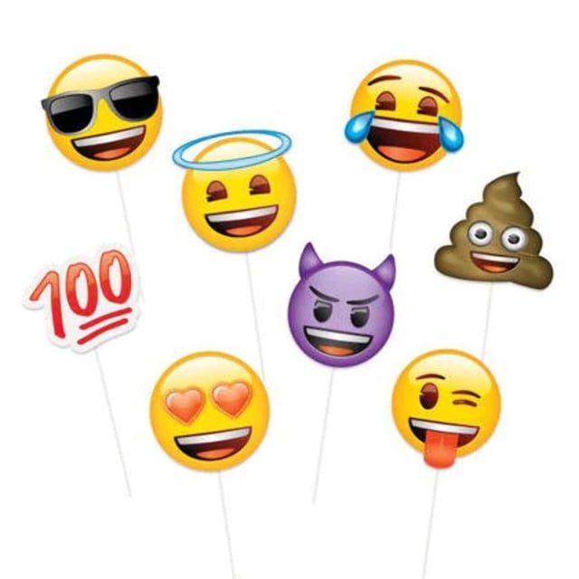 Emoji Photo Booth Props, 8pc - Walmart.com