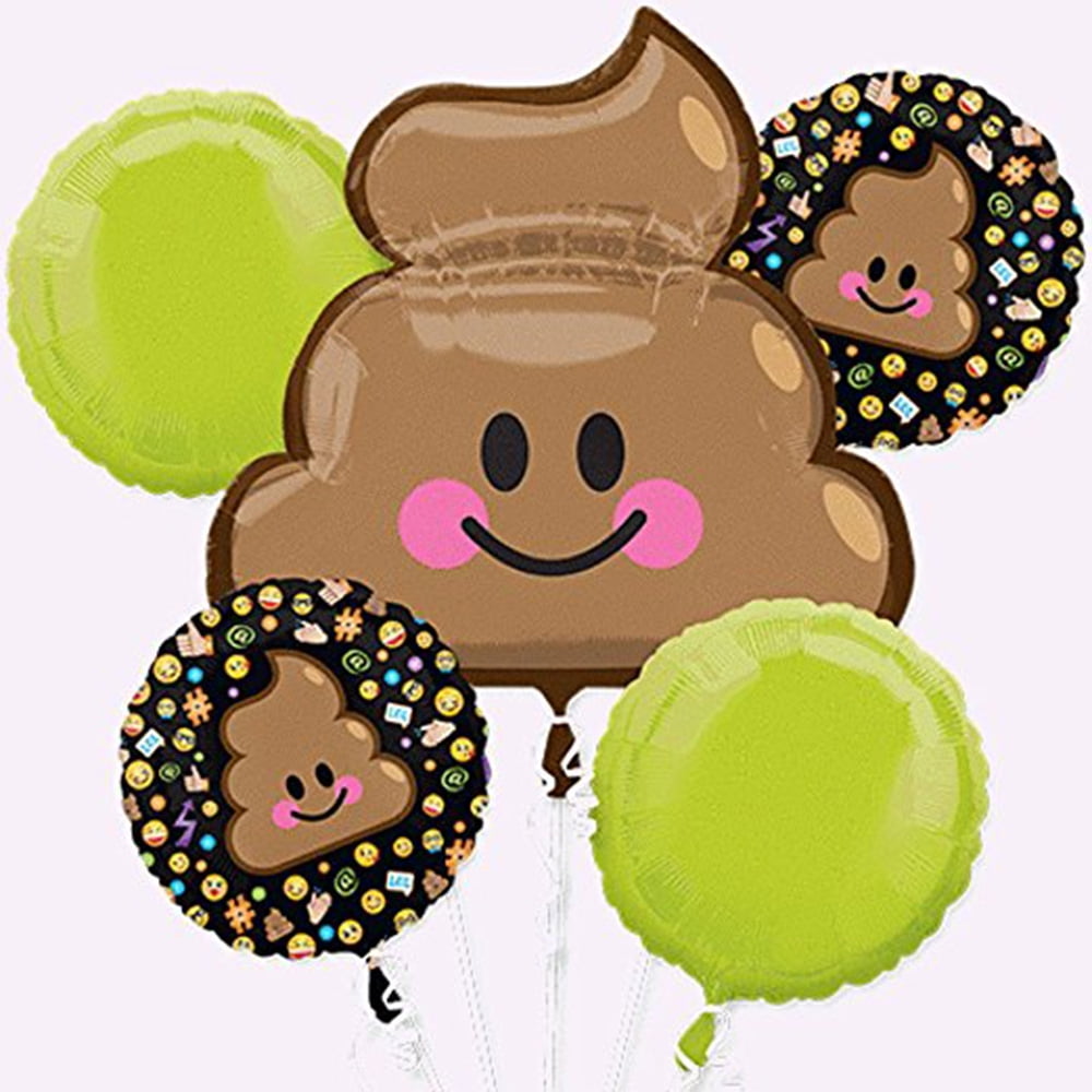 Emoji Poop Icon Foil Balloon Bouquet - Walmart.com