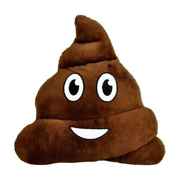 Cute Fluffy Plushy Pile of Poo Emoji Throw Pillow - Stuffed Plush Toy ...