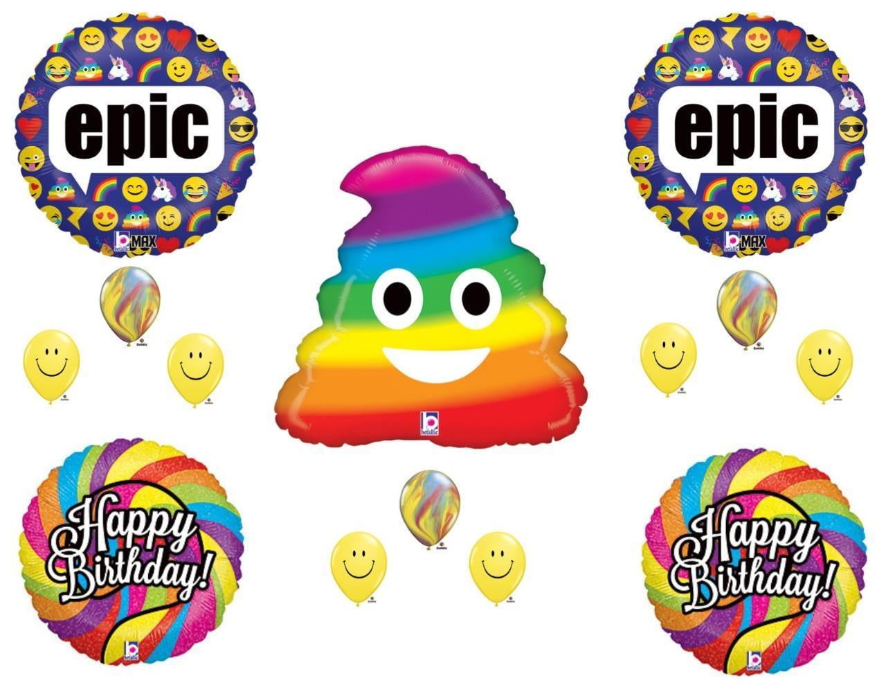 Emoji Rainbow Poo Epic BIRTHDAY PARTY Balloons Decorations Supplies ...