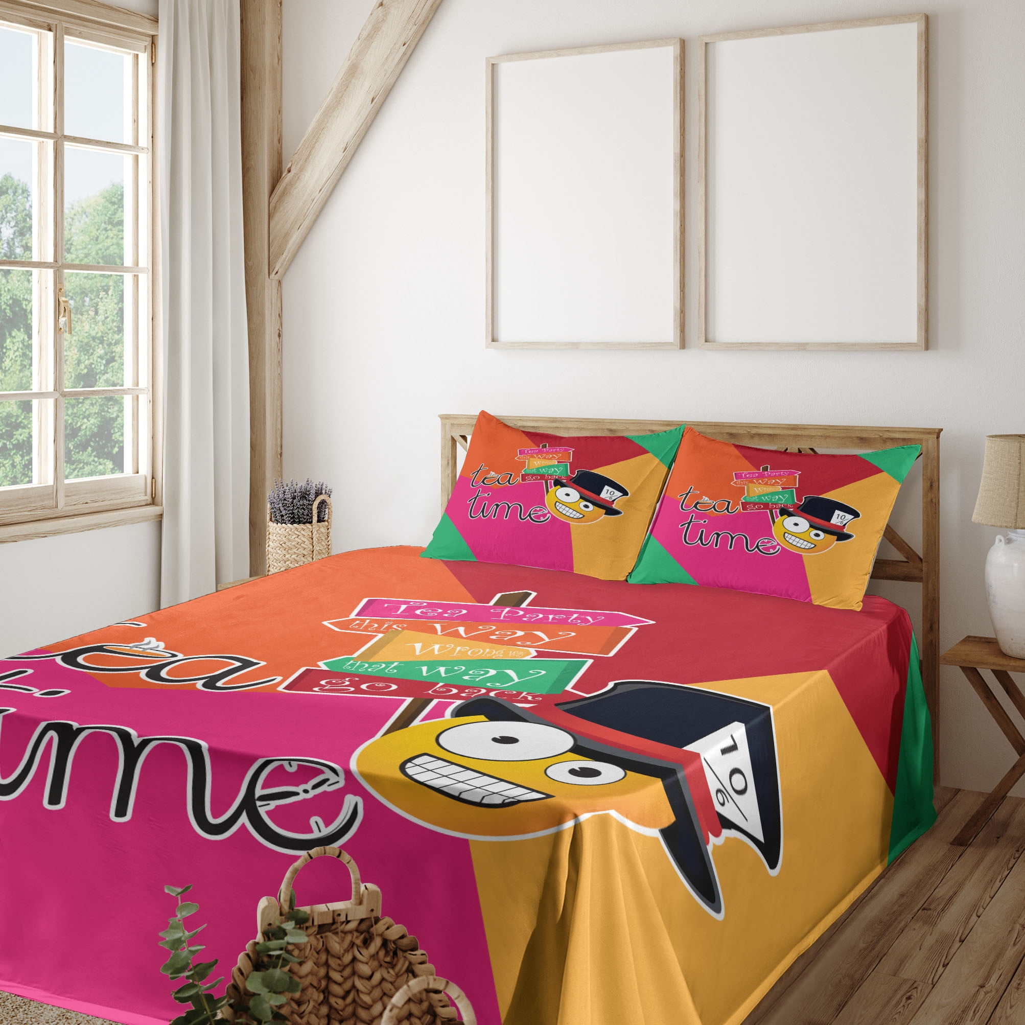 Emoji Sheet Set, Colorful Design of Alice Inspired Print with Tea Time ...