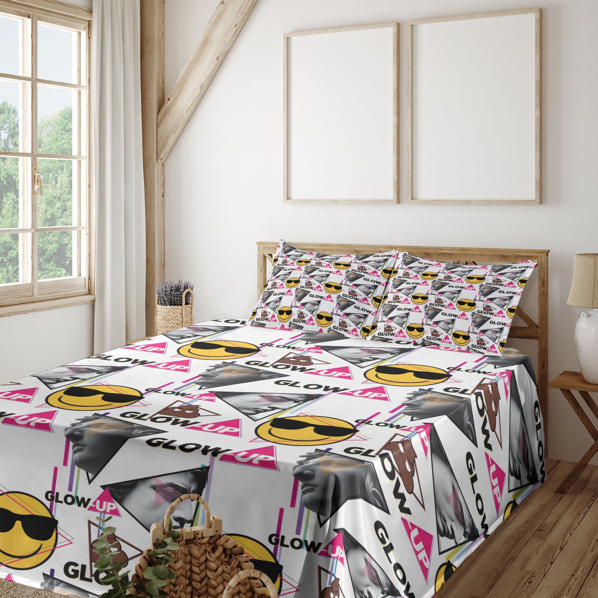 Emoji Sheet Set, Contemporary Art Antique Sculpture Heads in Triangles ...