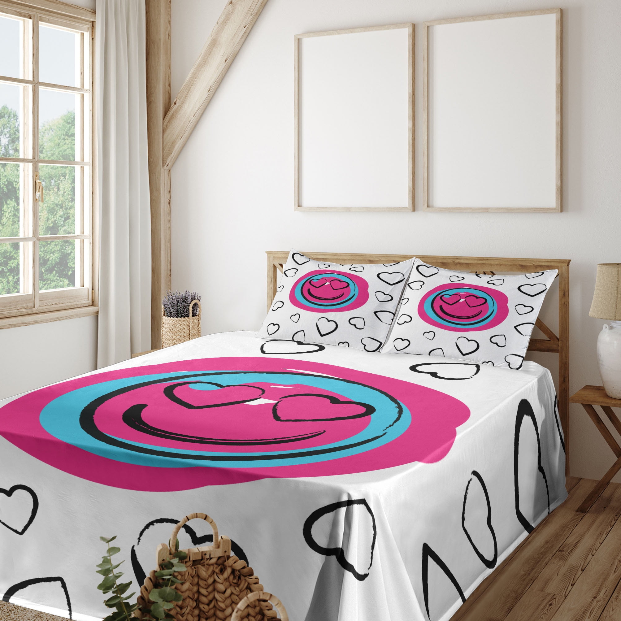 Emoji Sheet Set, Delicate Love Feelings Modern Colors Funny Face with ...