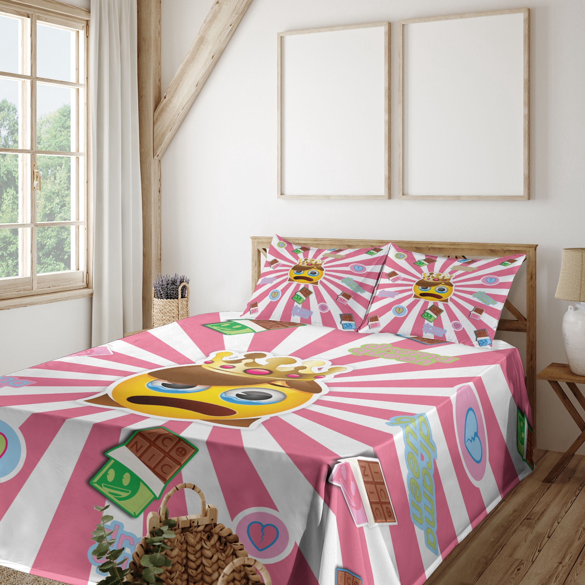Emoji Sheet Set, Drama Queen Pop Art Funny Crying Face and Chocolate ...