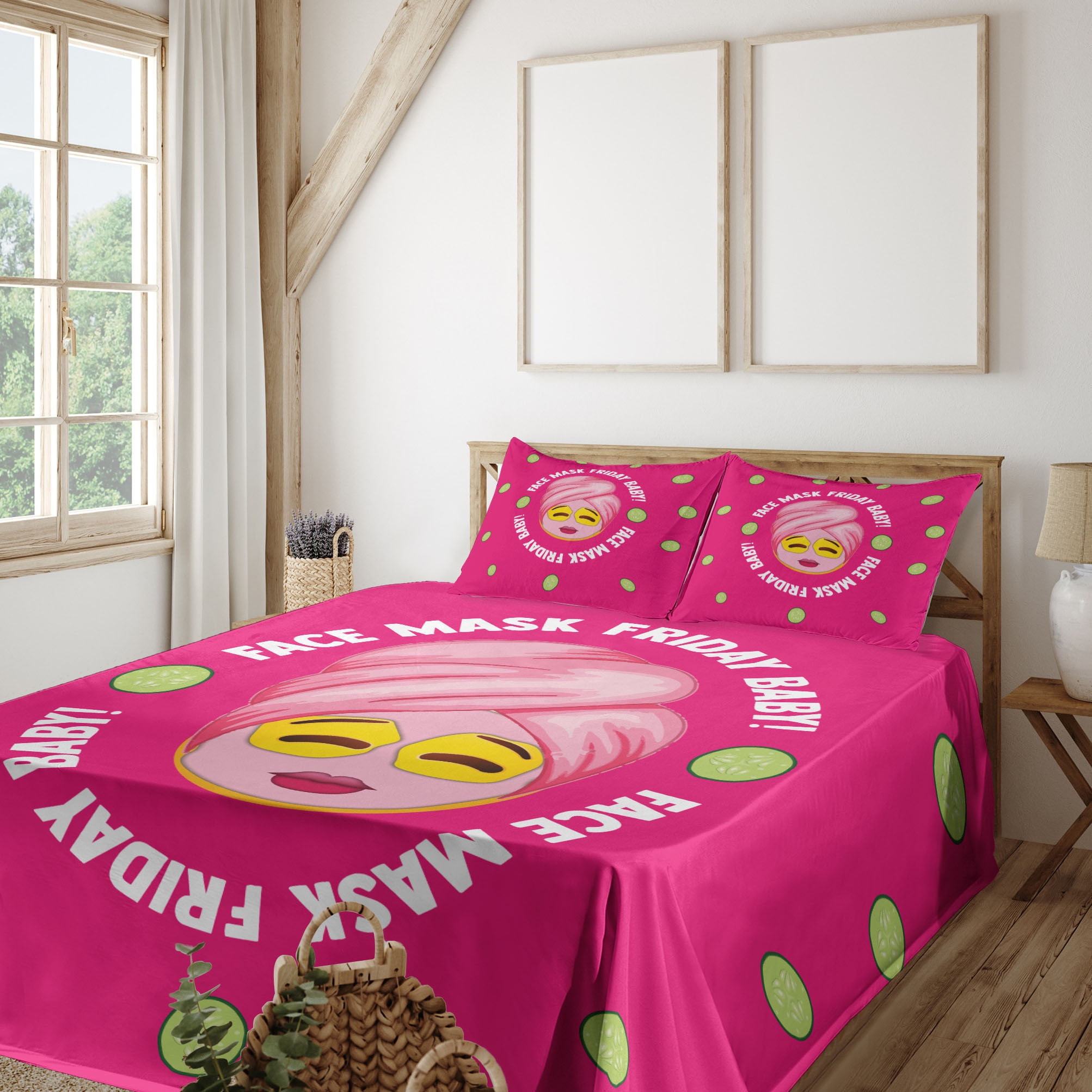 Emoji Sheet Set, Funny Cucumber Self-Care Themed Pattern with Friday ...