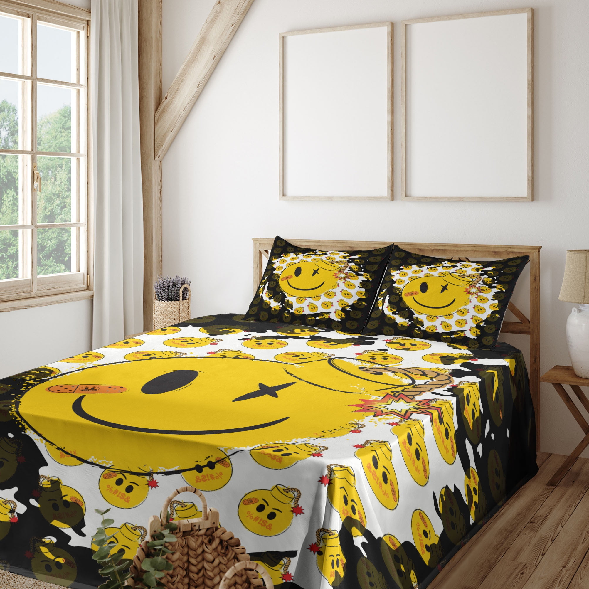 Emoji Sheet Set, Funny Design Pattern Winking Crazy Character on Angry ...
