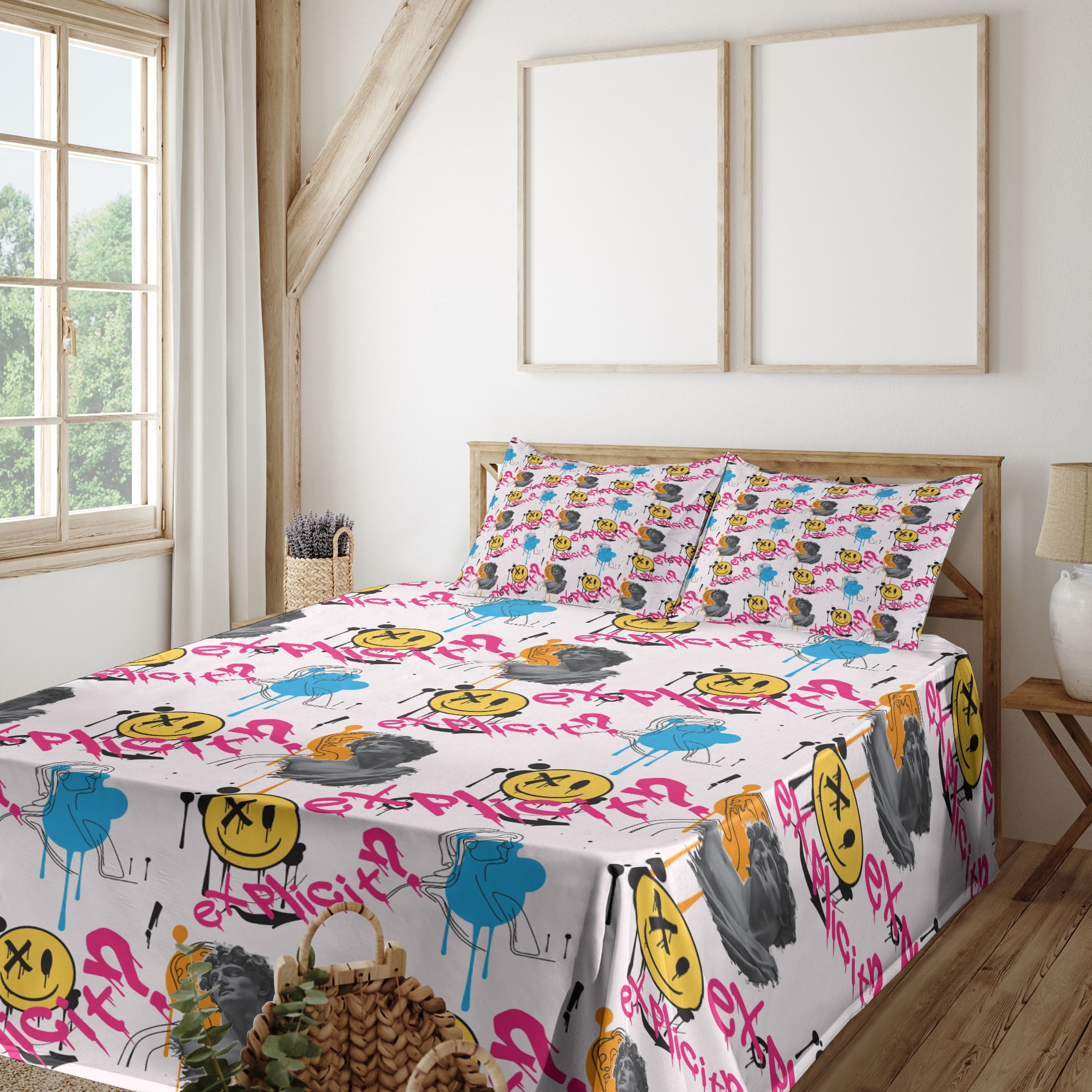 Emoji Sheet Set, Graffiti Inspiration X Shape Eye Funny Faces Line ...